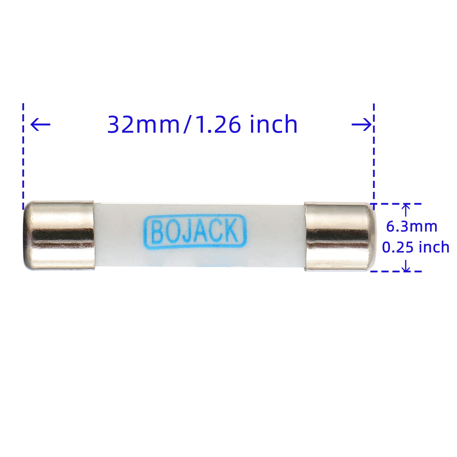 Digital Multimeter Fuse Fast Acting Nickel-Plated Brass Ceramic Fuse ...