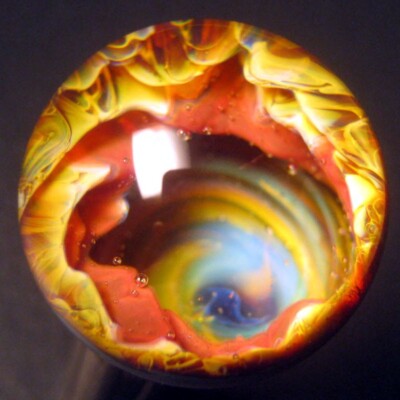 Boomwire Glass Marble .86" lampwork boro handmade contemporary art ...