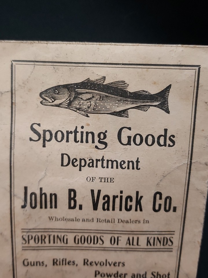 OLD ca. 1910 John B Varick Co. Adv Envelope GUNS RIFLES FISHING ...