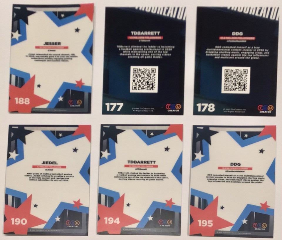 2021 TruCreator Superstar HOLO 6 Card Lot JESSER, JIEDEL, DDG ...