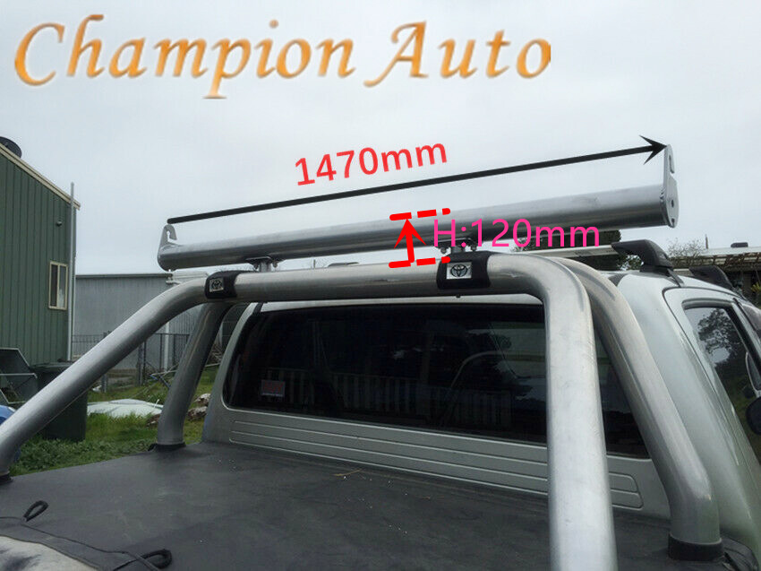 Polished Silver Alloy Ladder Rack + Extension Bar for Toyota Hilux SR5 ...