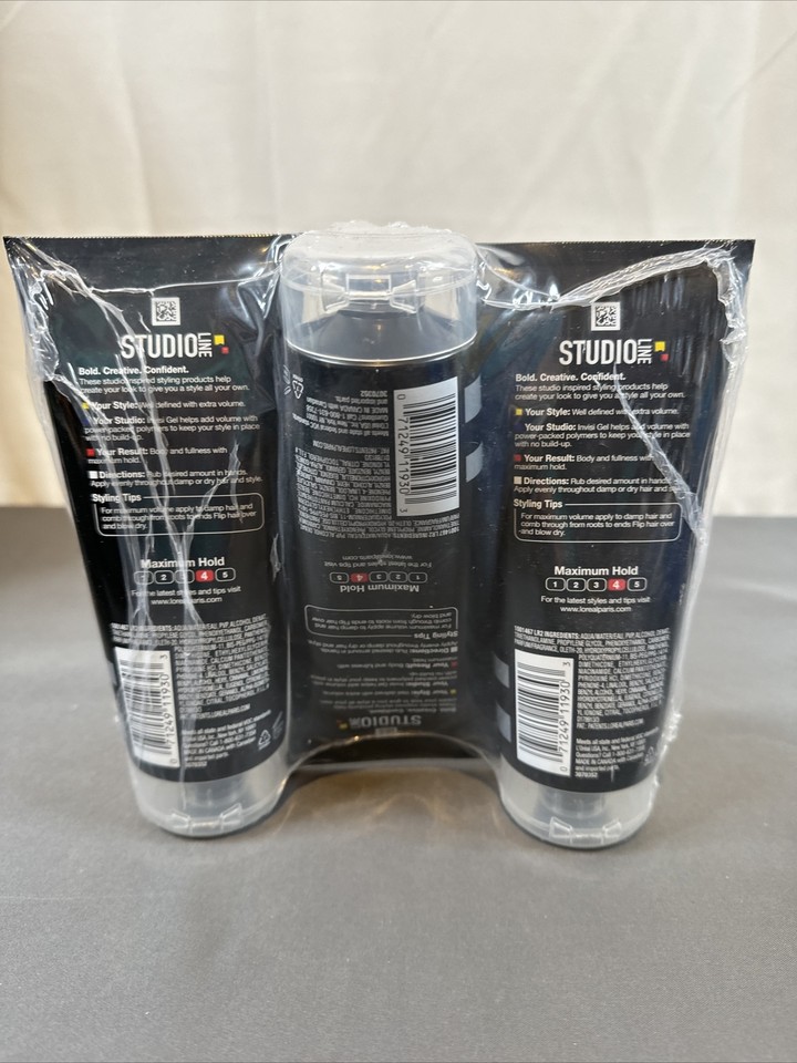 3X L'Oreal Paris Studio Line INVISI Gel MAX Hold High Shine 6.8 oz each ...
