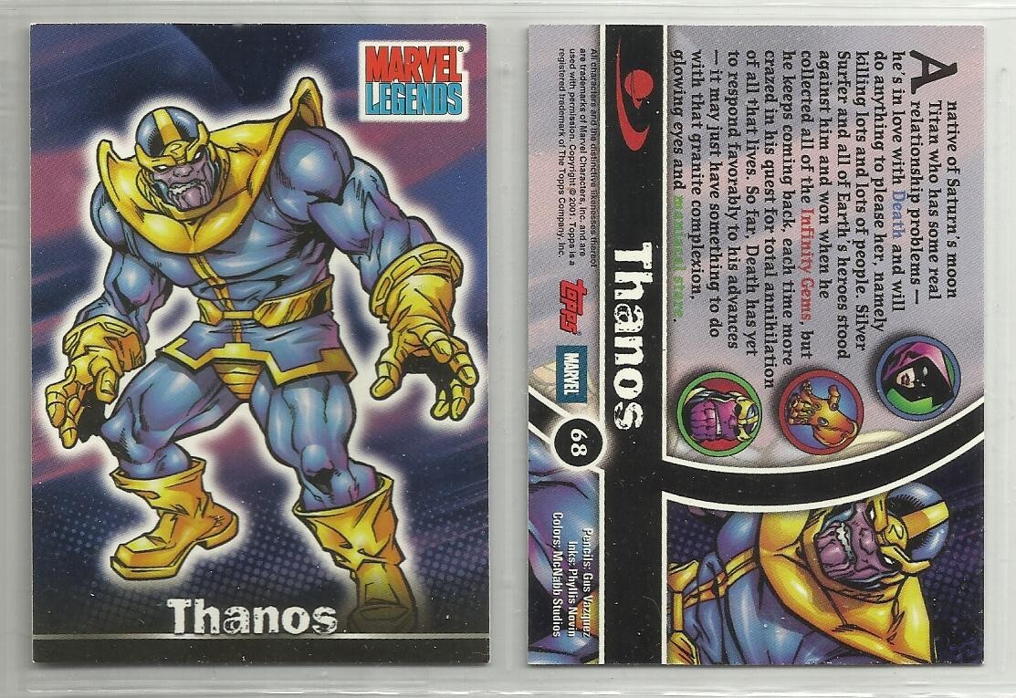 2001 Marvel Legends (Topps) THANOS "Base Trading Card" #68 HTF!! | eBay