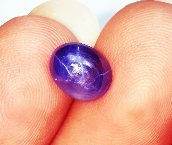 6 Rays Natural Star Blue Sapphire 7x6x2 MM Certified Loose Gemstone SKU ...