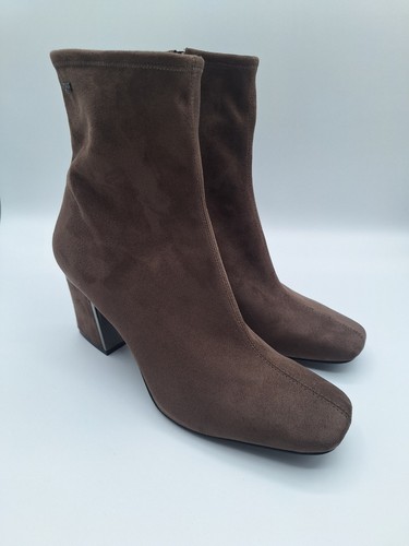 DKNY Women’s Cavale Microsuede Heeled Boots Brown Size US 8.5 NIB Ret ...