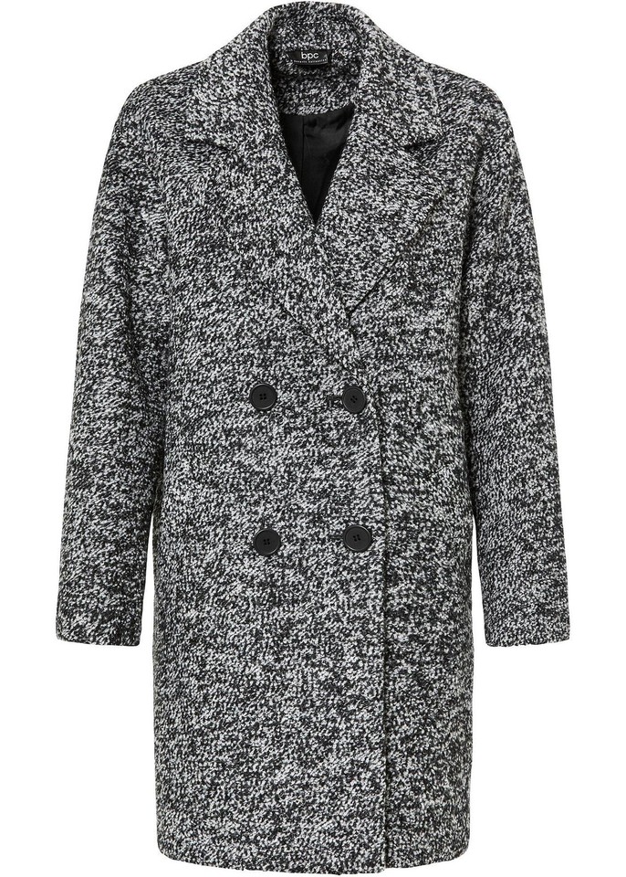 Neu Oversize Caban-Mantel mit Wollanteil Gr 44 Schwarz Wollweiß Damen ...