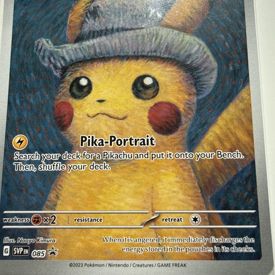 Pokémon TCG: Van Gogh Pikachu with Grey Felt Hat SVP 085 Promo Card ...