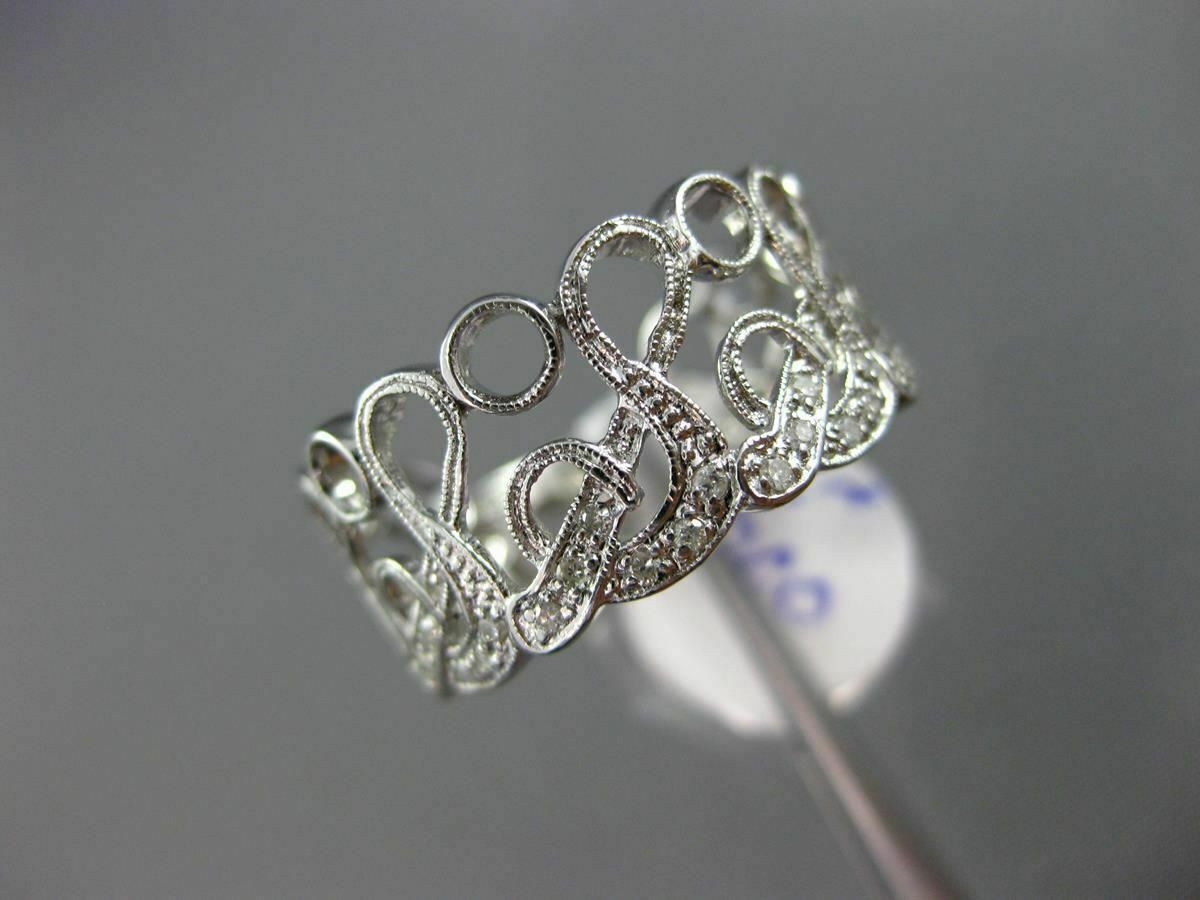 ESTATE .22CT DIAMOND 14KT WHITE GOLD 3D FILIGREE MUSICAL NOTE ETERNITY ...