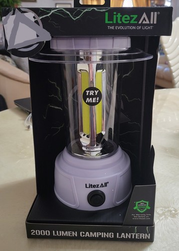 LITEZ All 2000 Lumen COB LED Camping Lantern with 4x D Batts included ...