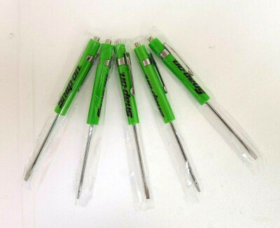 5 New Snap-On GREEN Pocket Magnetic Screwdriver Flat Screwdrivers Great ...
