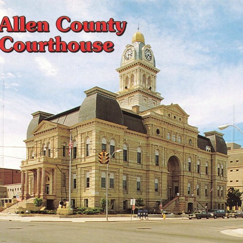 Postcard OH Allen County Courthouse Lima Ohio Auto Street View Buildings | eBay