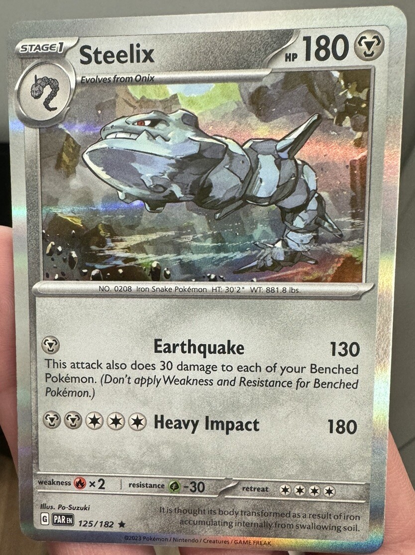 Pokemon - Steelix - 125/182 - Holo Rare - Paradox Rift - NM/M | eBay