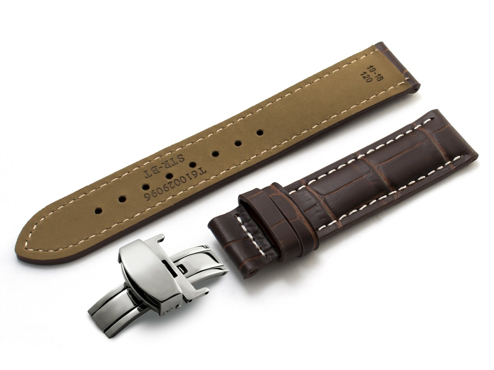 For LONGINES Watch Brown Leather Strap Band Deployment Clasp 18 19 20 ...