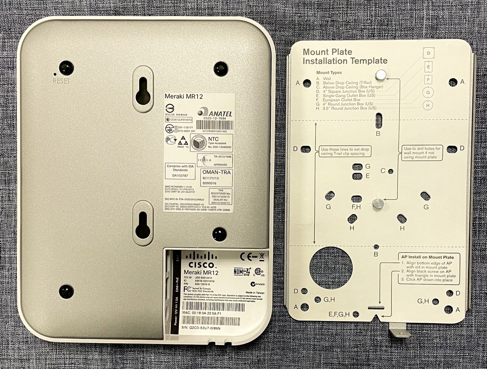 Meraki MR12 Cisco Wireless Access Point w/ Mounting Bracket Open Box | eBay