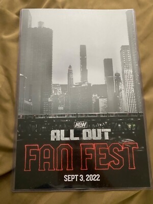 AEW exclusive ALL OUT FanFest poster 2022 (with protective covering) | eBay