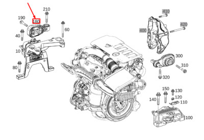 MB GLB X247 Upper Rear Engine Stabilizer Mount A2472400400 NEW GENUINE ...