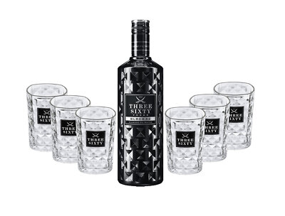 Three Sixty Set Geschenkset - Three Sixty Black Vodka Wodka 1L 1000ml ...