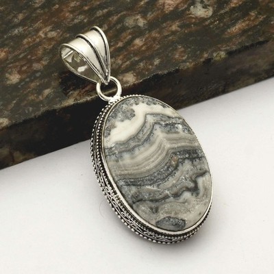 Black Rhodochrosite Gemstone Ethnic Antique Design Pendant Jewelry 2.4 ...