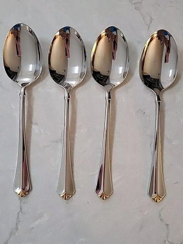 Oneida Golden Juilliard Set of 4 Place Spoons Heirloom Stainless ...