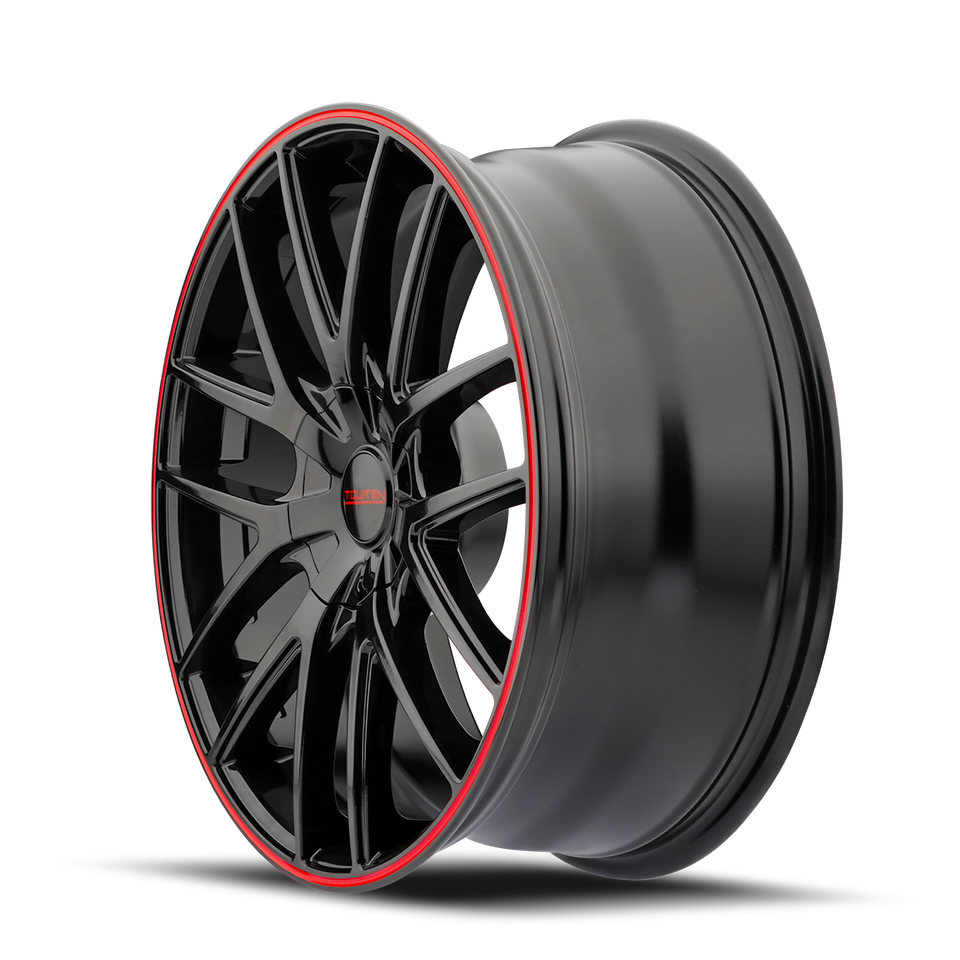(Set-4) Touren TR60 18x8 5x115/5x120 20mm Black Red Wheels Rims 18 Inch ...