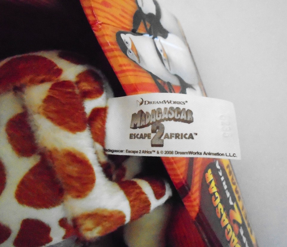 RARE NEW Madagascar Melman The Giraffe Escape 2 Africa 11” Plush Movie ...