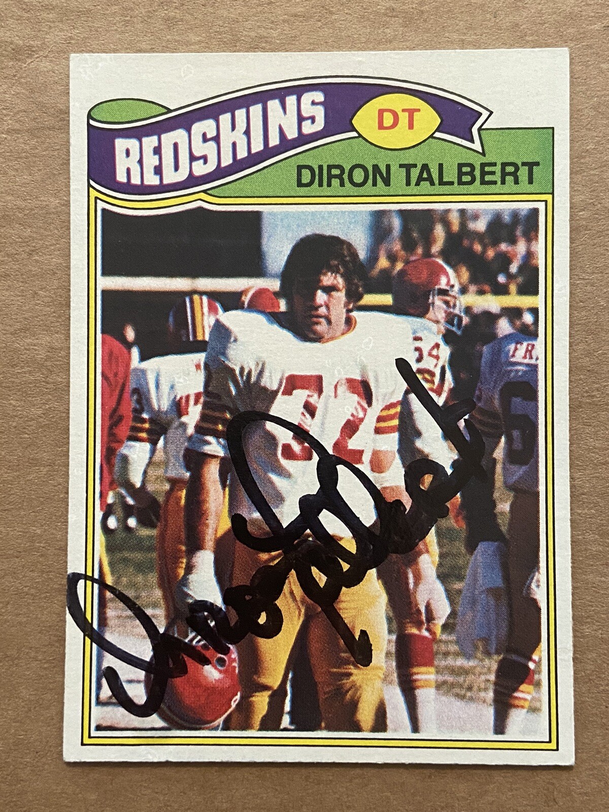DIRON TALBERT Signed 1977 Topps #369 Redskins Texas Longhorns Autograph ...