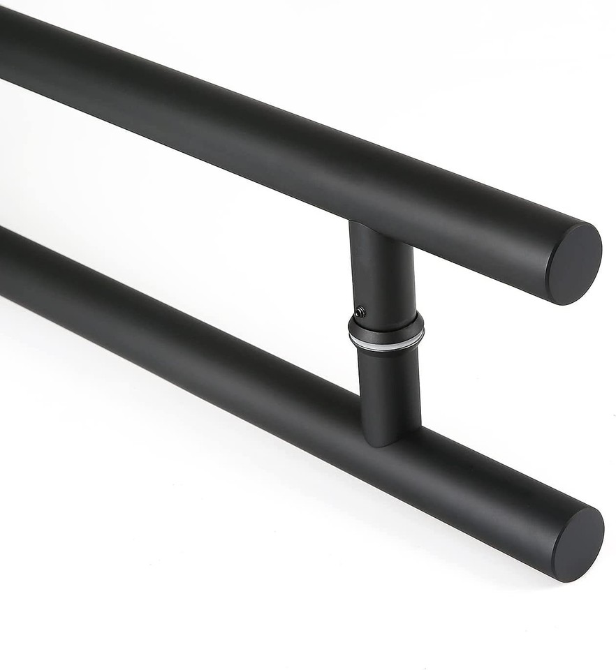 Entry Door Pull Handle Black Entrance Modern RoundLong stainless steel ...