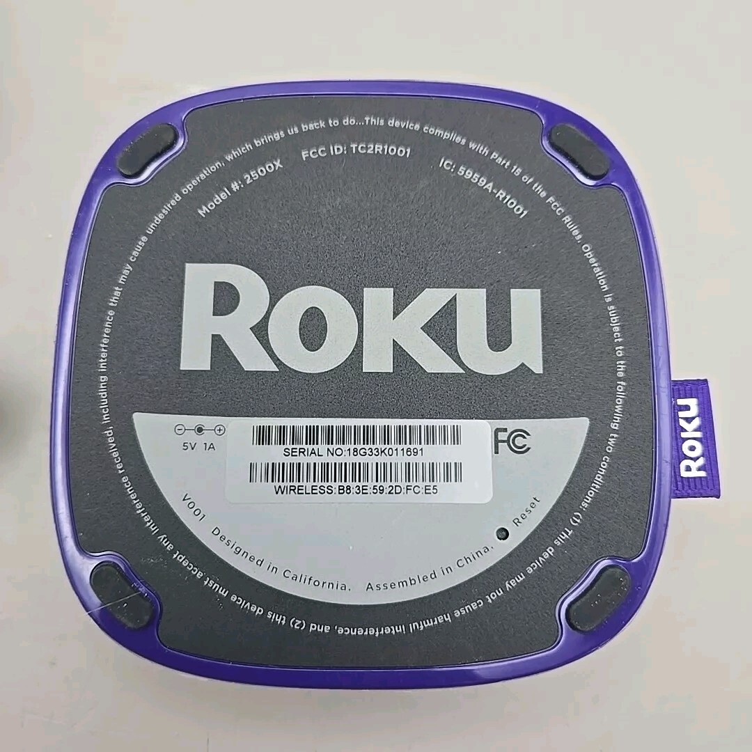Roku HD Model# 2500X (2nd Generation) Media Streaming Box With AC ...