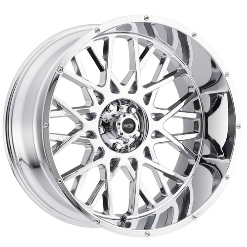 18x9 Vision 412 Rocker 8x6.5/8x165.1 12 Chrome Wheels Rims Set(4) 125.2 ...