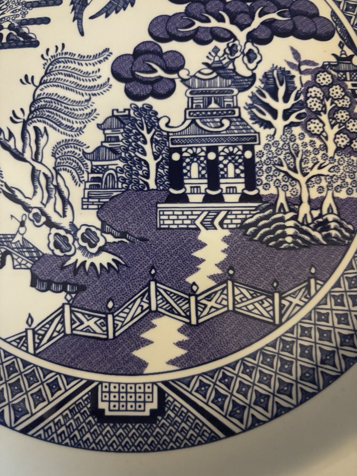 Royal Cuthbertson BLUE WILLOW 12" Round Chop Plate / Platter | eBay