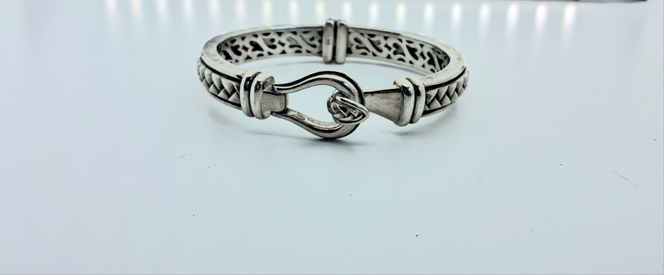 Scott Kay Bracelet Equestrian Buckle Clasp Sterling Silver Cuff Heavy ...
