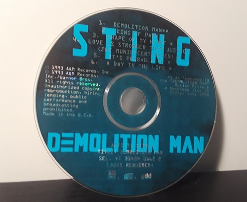 Sting ‎– Demolition Man (CD, 1993, A&M) Disc Only | eBay