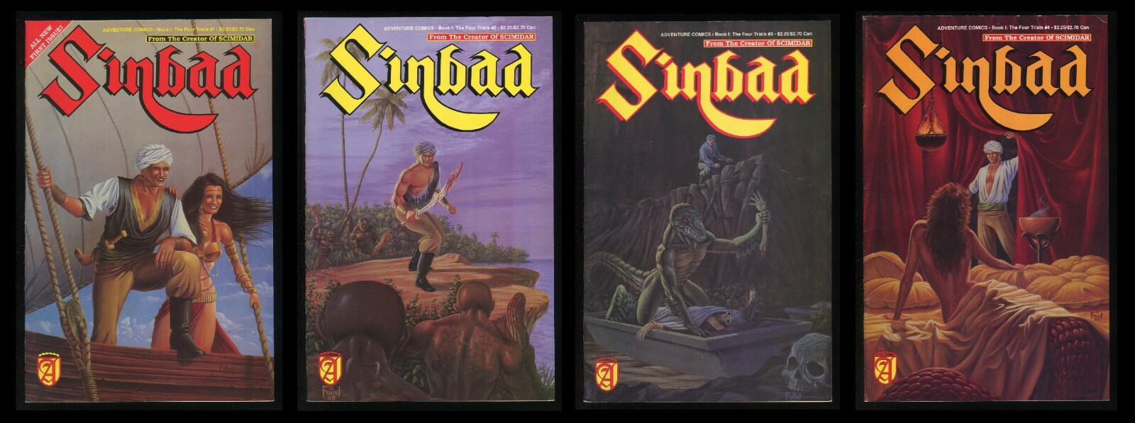 Sinbad Book 1 The Four Trials Comic Set 1-2-3-4 Lot Adventure Comics ...