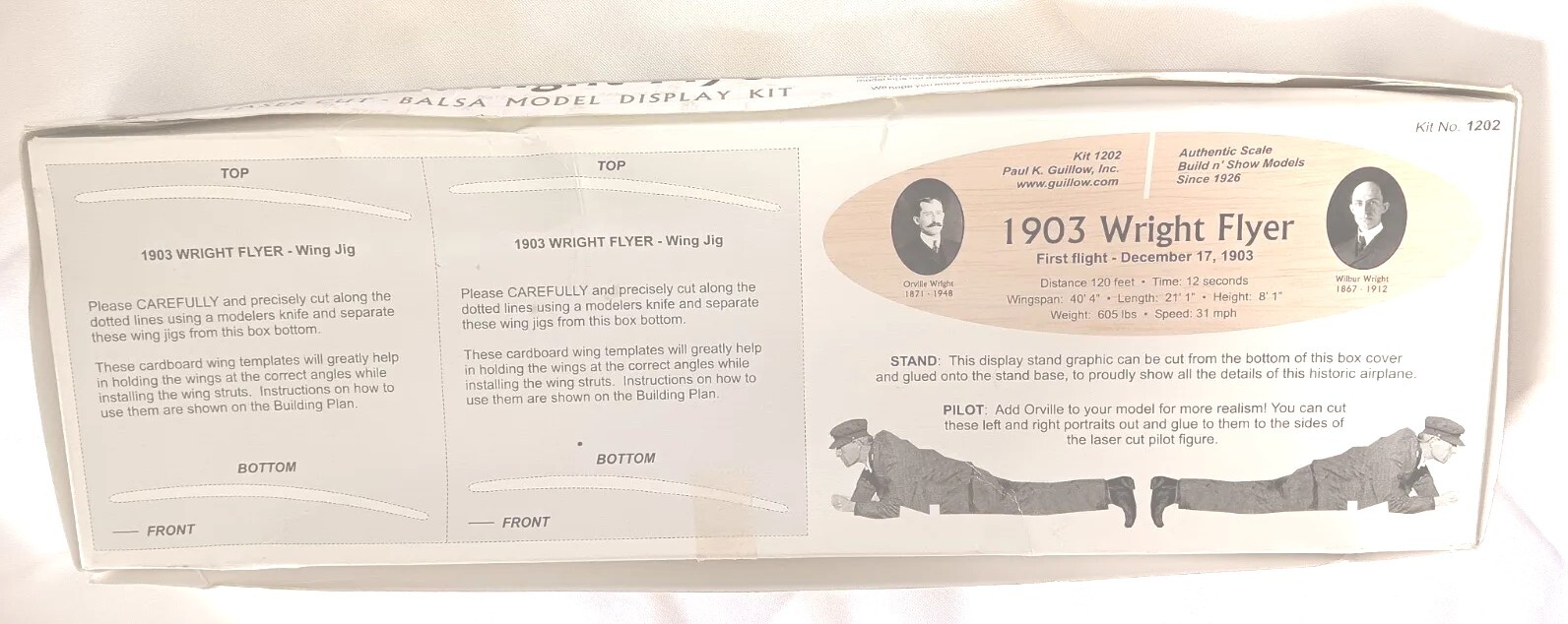 Guillow's 1903 Wright Brothers Flyer Laser-Cut Balsa Wood Model Plane ...