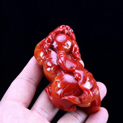 Shoushan Stone Red Pixiu Decoration Pixiu Safeguards Safety | eBay