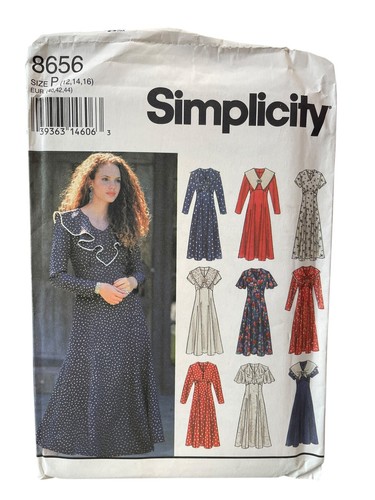 UNCUT FF Sewing Pattern Simplicity 8656 Dress Midi Misses Size 12-16 | eBay