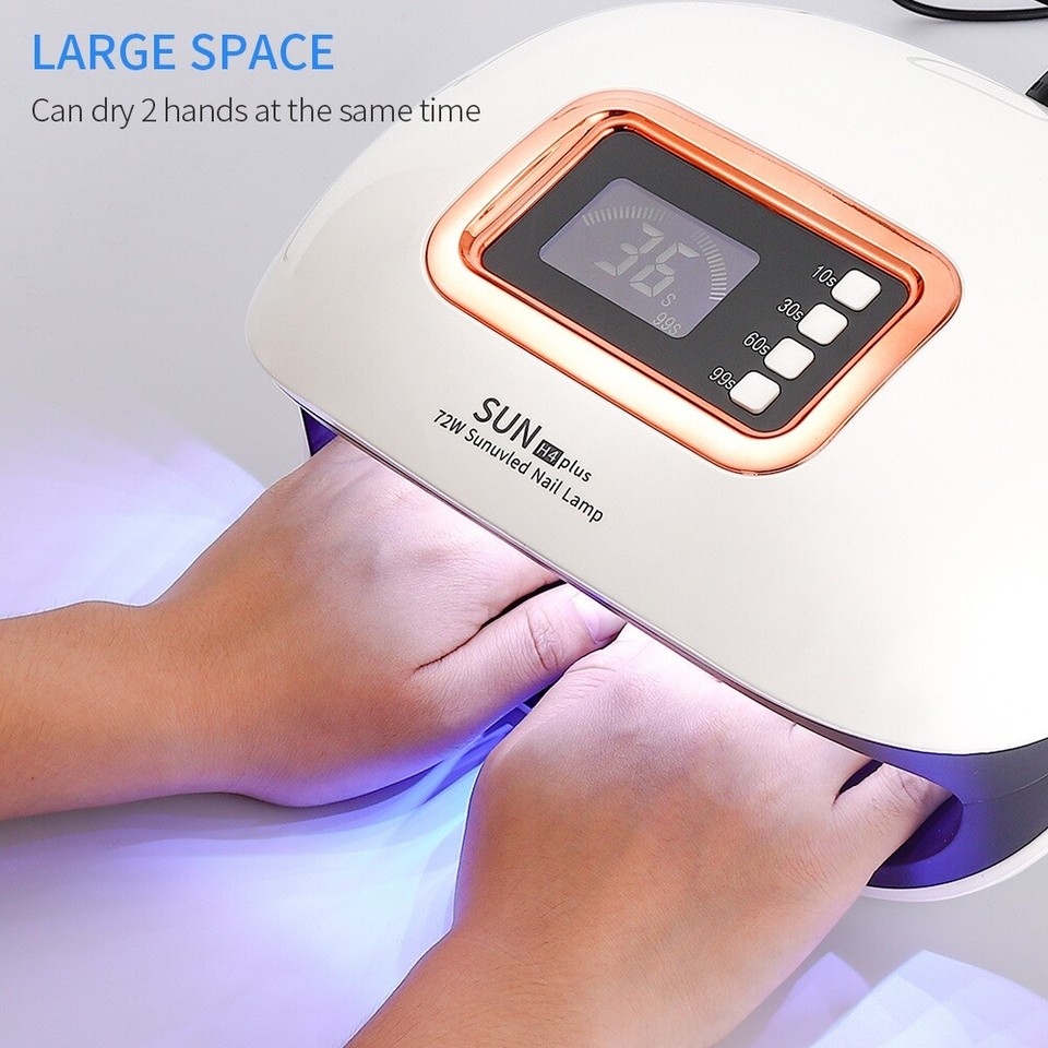 72W UV/LED Sun Light Lamp Manicure Polish Curing LCD Sensor Timer Nail ...