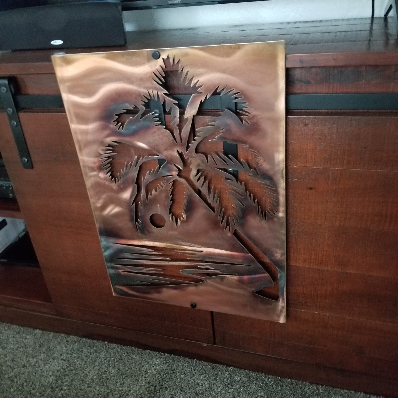 Large Metal Art Indoor Outdoor Beach decor Rustic Scene Ocean Cabin ...