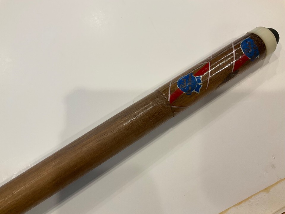 Vintage Pabst Blue Ribbon Pool Cue Stick 2 Piece Beer Promo Billiards ...