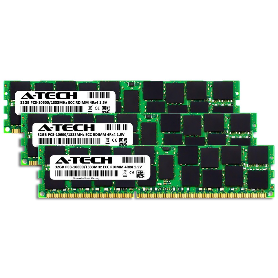 96GB 3x 32GB PC3-10600R RDIMM Dell PowerEdge M620 M910 II R420xr R720 ...