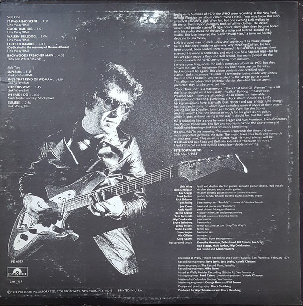 Link Wray - The Link Wray Rumble (LP, Album) (Near Mint (NM or M ...