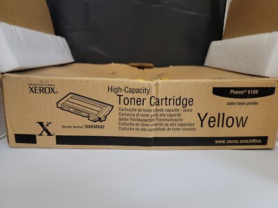 Genuine XEROX Phaser 6100 High Capacity Printer Yellow Toner 106R00682 ...