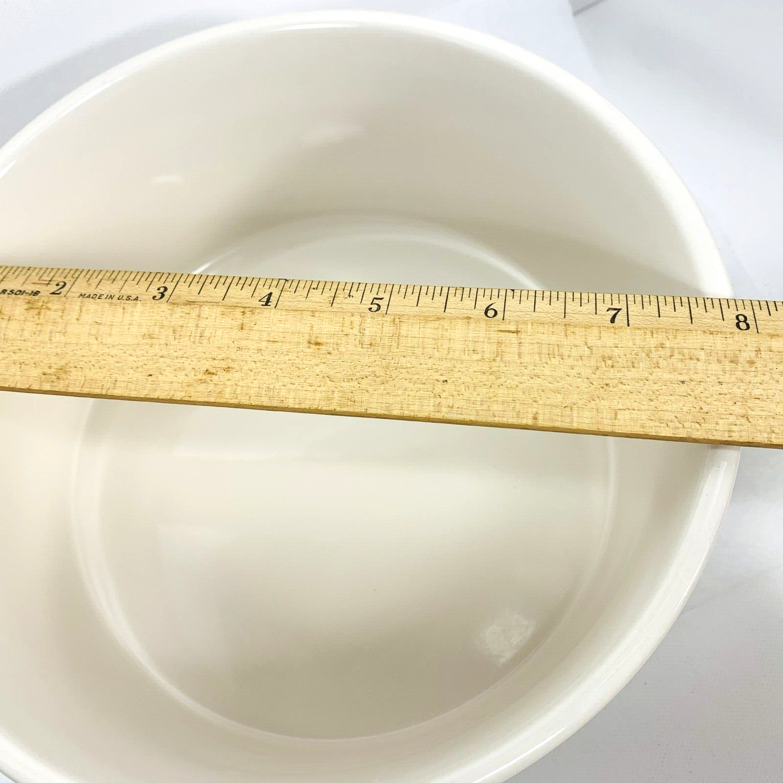 Rae Dunn CHOW DOWN Dog Bowl Pet Dish XL 8" White Artisan by Magenta AS ...