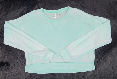 DIVIDED SWEATER WOMENS H&M CROPPED SHORT PULLOVER (M) TYE DYE TURQUOISE ...