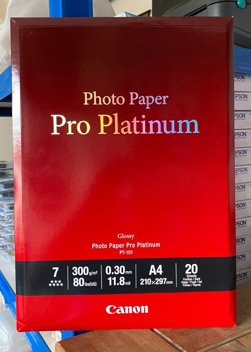 Genuine Canon Photo Paper - PRO PLATINUM 20 x Sheets A4 300 g/m PT-101 ...