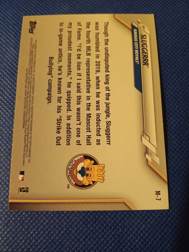 2020 SLUGGERRR TOPPS OPENING DAY MASCOT BASEBALL CARD #M-7 KC KANSAS ...