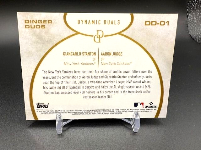 2025 Topps Dynamic Duals Giancarlo Stanton & Aaron Judge #DD-01 Dinger ...