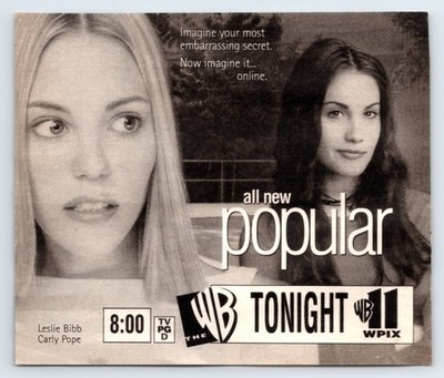 1999 POPULAR 4"X5" TELEVISION AD The WB Network TV25 | eBay
