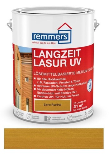Remmers Langzeit-Lasur UV Eiche Rustikal 0,75 Liter Holzschutz für ...