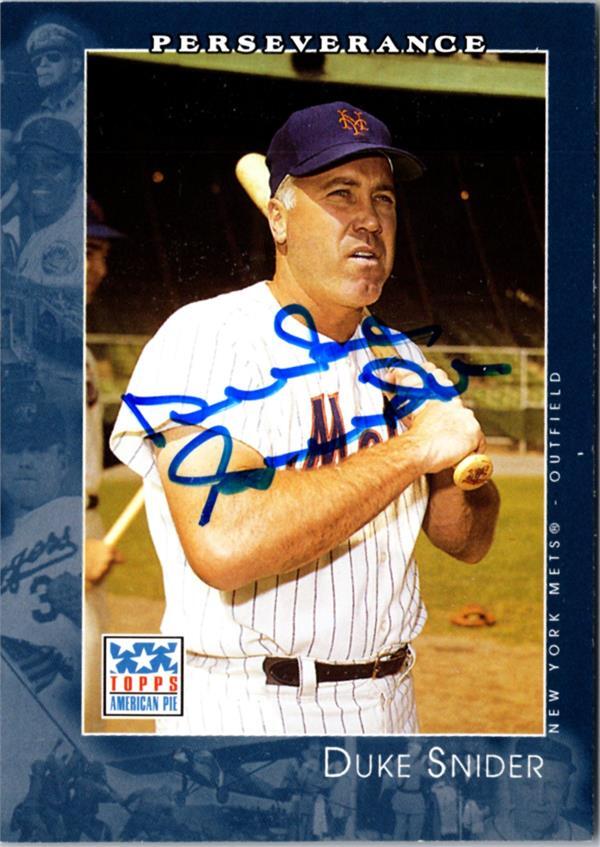 Duke Snider autographed baseball card New York Mets 2002 Topps American ...